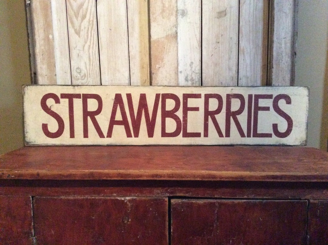 Strawberries Sign - Etsy