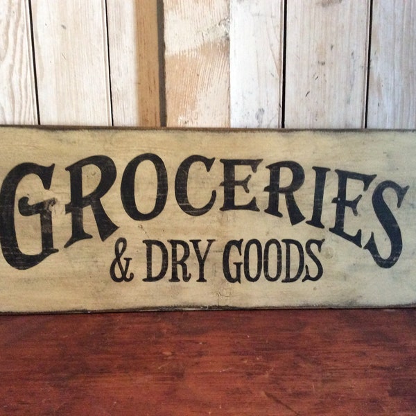 Groceries and Dry Goods Sign - Etsy