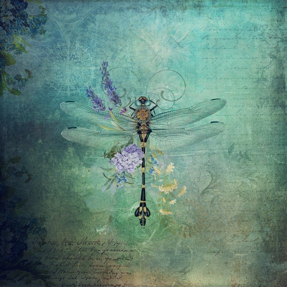 Dragonfly Wall Art Fantasy Art Print | Etsy