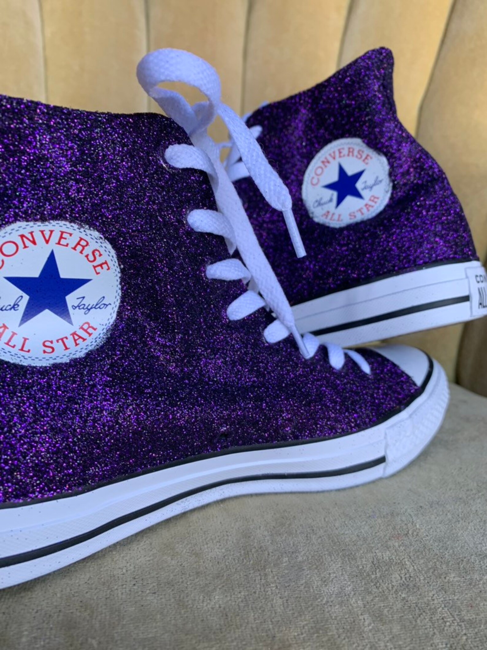 Authentic Converse All Stars in Purple Glitter. Custom Made to | Etsy