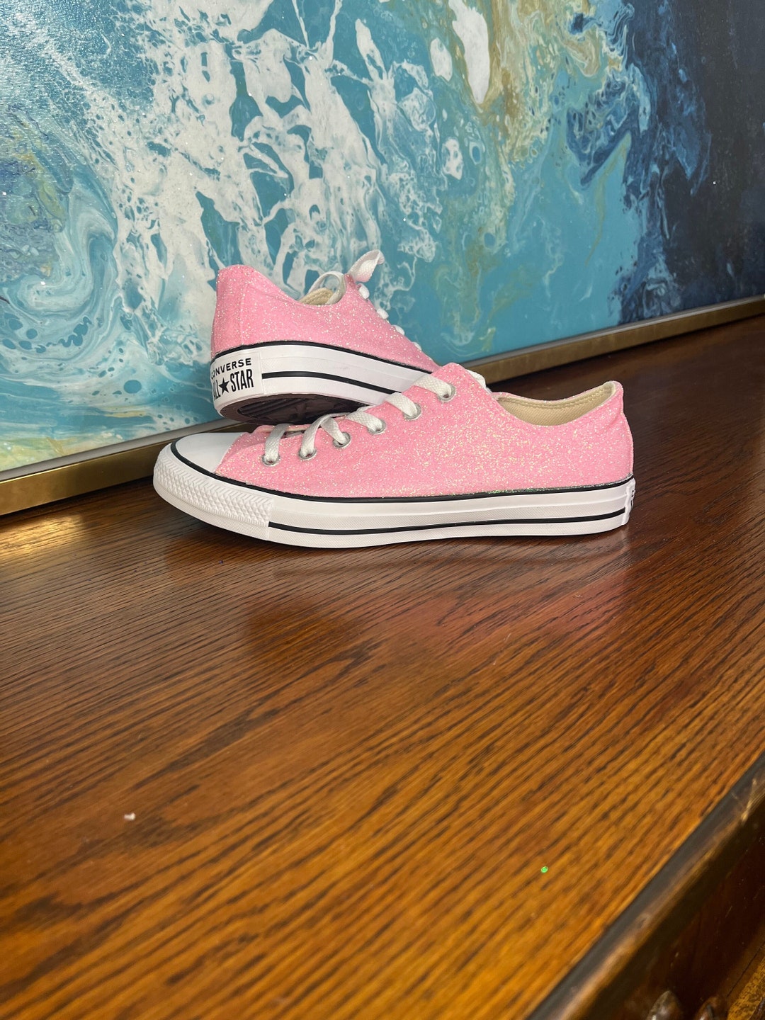 Custom Pink Glitter Converse All Stars - Etsy
