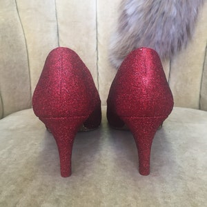Custom Made, Glitter High Heels. Ombre Dark Red, Black and Gold. Bridal ...