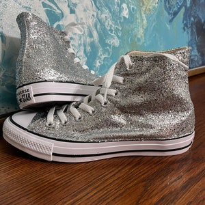 Silver Glitter Converse All Stars: Custom Sneakers - Etsy