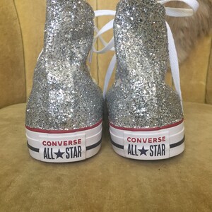Silver Glitter Converse All Stars: Custom High Top Sneakers - Etsy