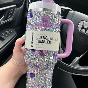 Rhinestone Stanley Quencher: Purple Crystal 40oz Insulated Cup - Etsy