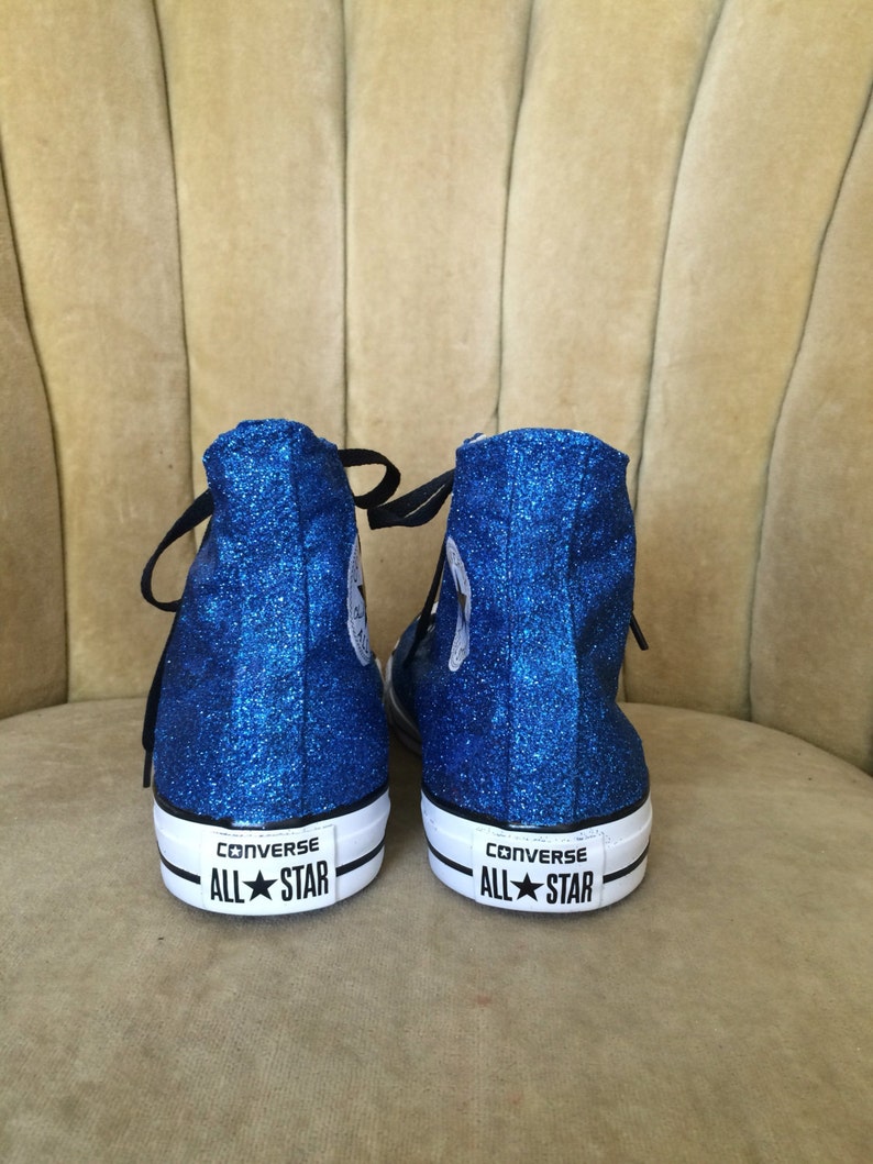 Authentic converse all stars in blue glitter. Custom made to | Etsy