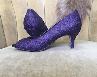 Purple Glitter Heels | Etsy