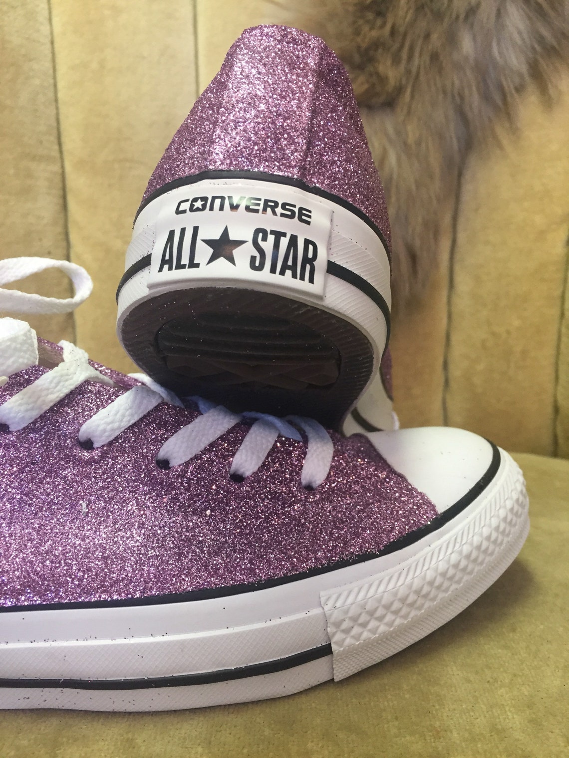 Authentic Converse All Stars in Lavender Glitter. Custom Made to Order ...