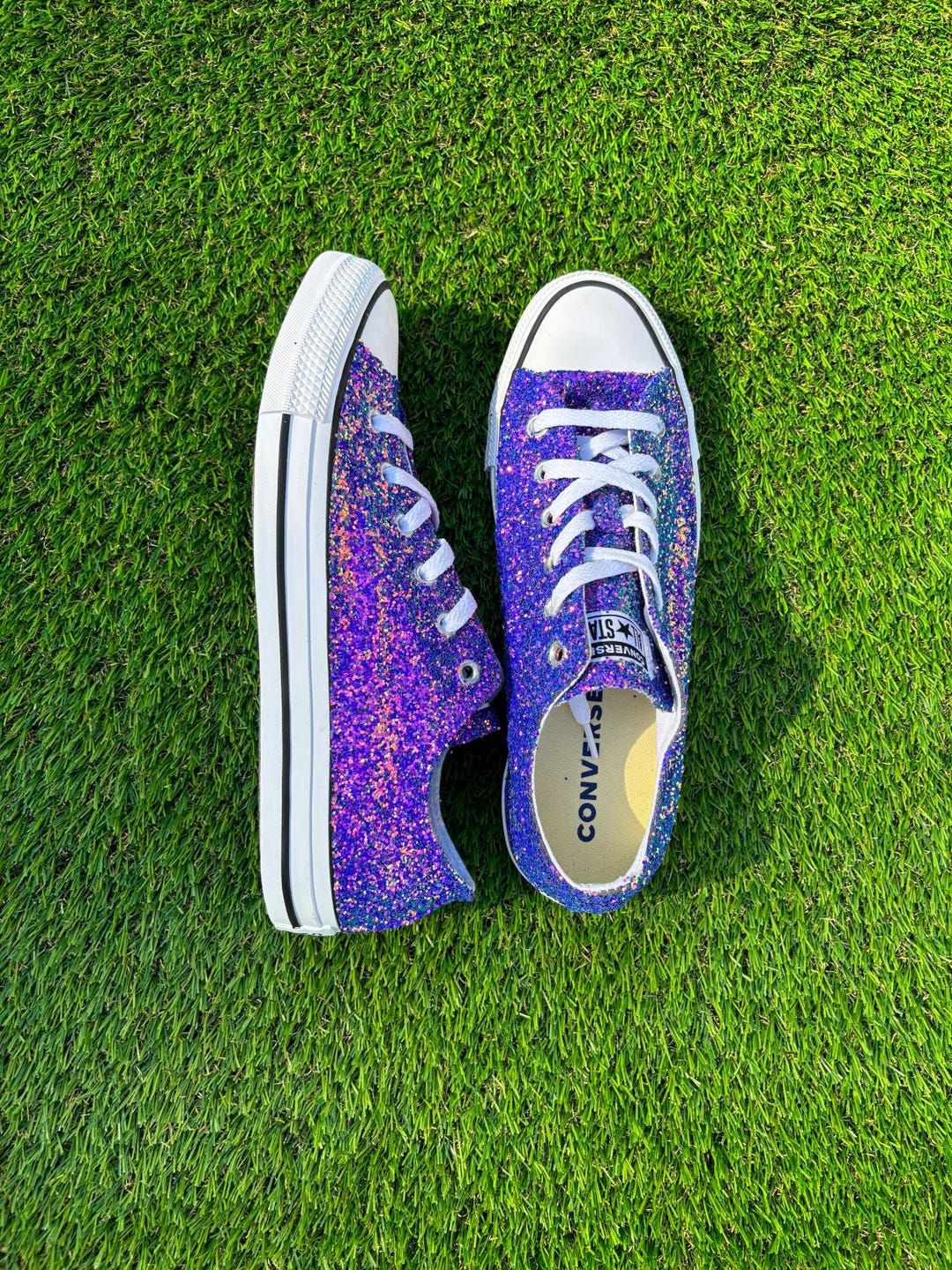 Authentic Converse All Stars: Purple Color Shift Glitter Sneakers - Etsy