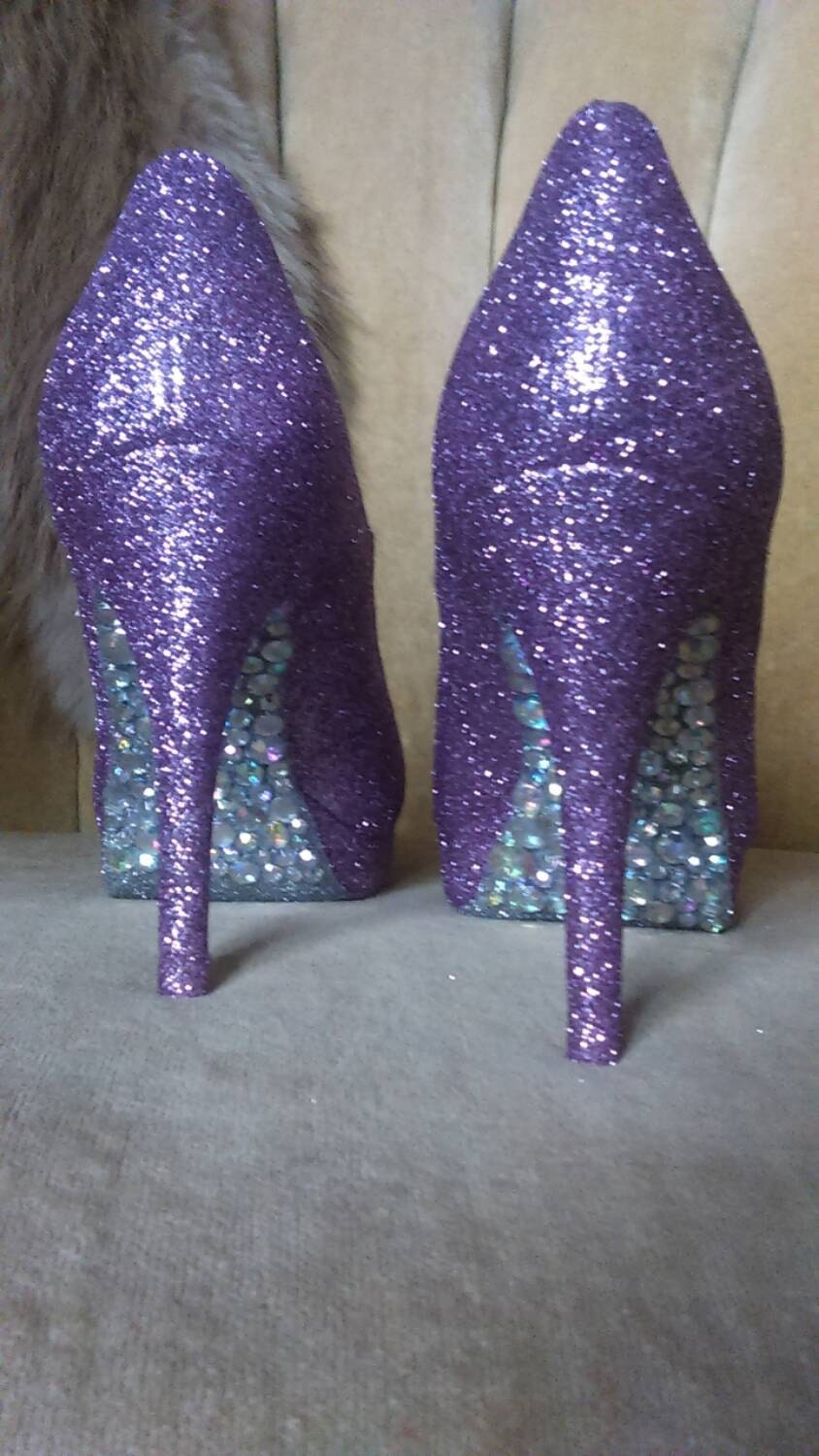 Dark Purple Sparkly High Heels