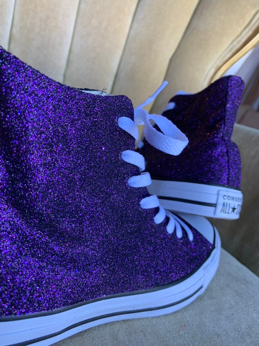 Authentic Converse All Stars in Purple Glitter. Custom Made to Order in ...