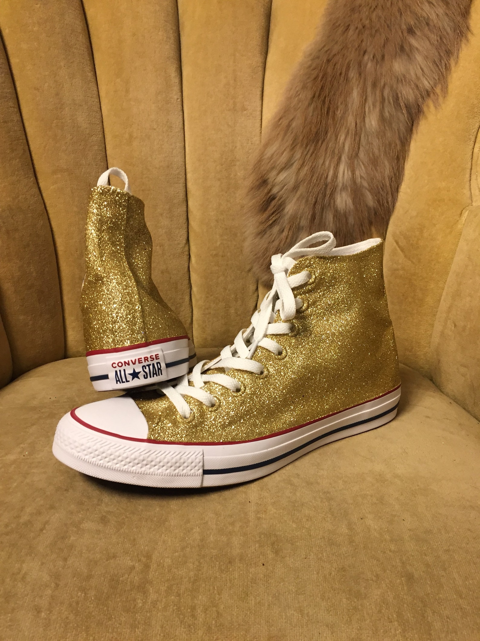 Gold Glitter Converse All Stars: Custom High Top Sneakers - Etsy