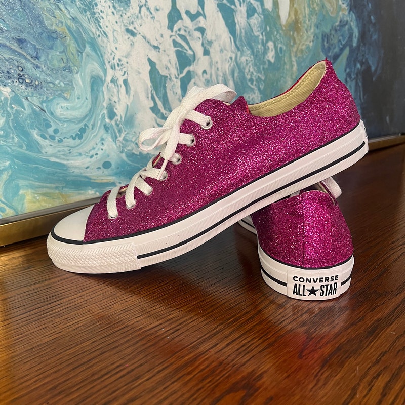 Pink Bling Converse - Etsy