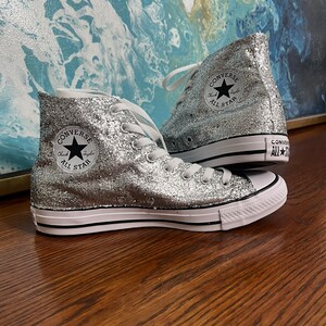 Silver Glitter Converse All Stars: Custom Sneakers - Etsy