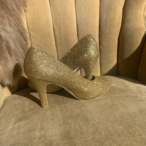 Custom made high heels sizes 5.5-11. Gold glitter high heels . | Etsy