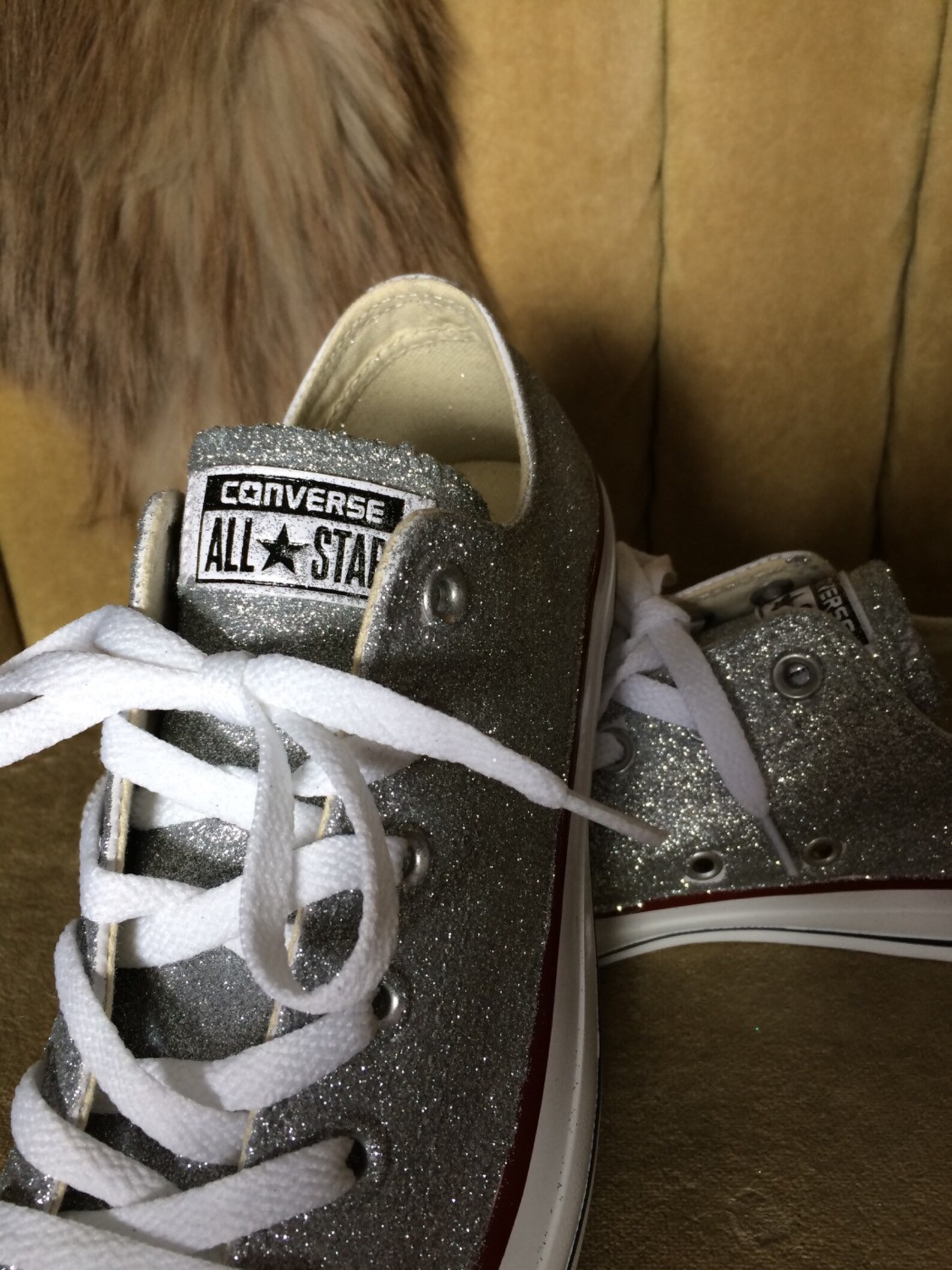 Authentic converse all stars in silver glitter. Custom made to | Etsy