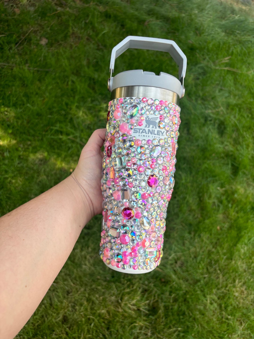 Rhinestone Stanley Iceflow Flip Straw. Crystal Insulated Stanley Cup ...