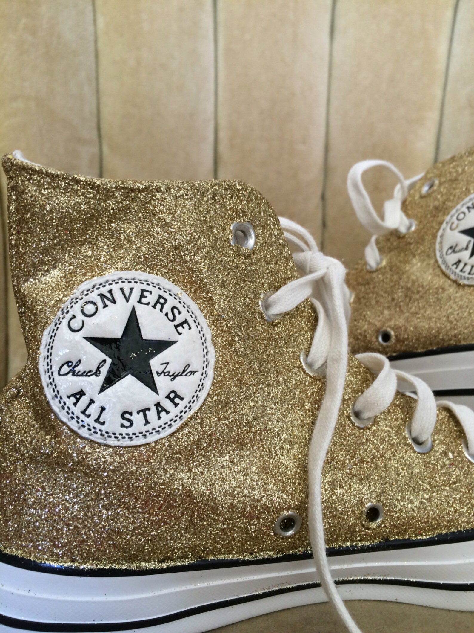Gold Glitter Converse All Stars - Etsy