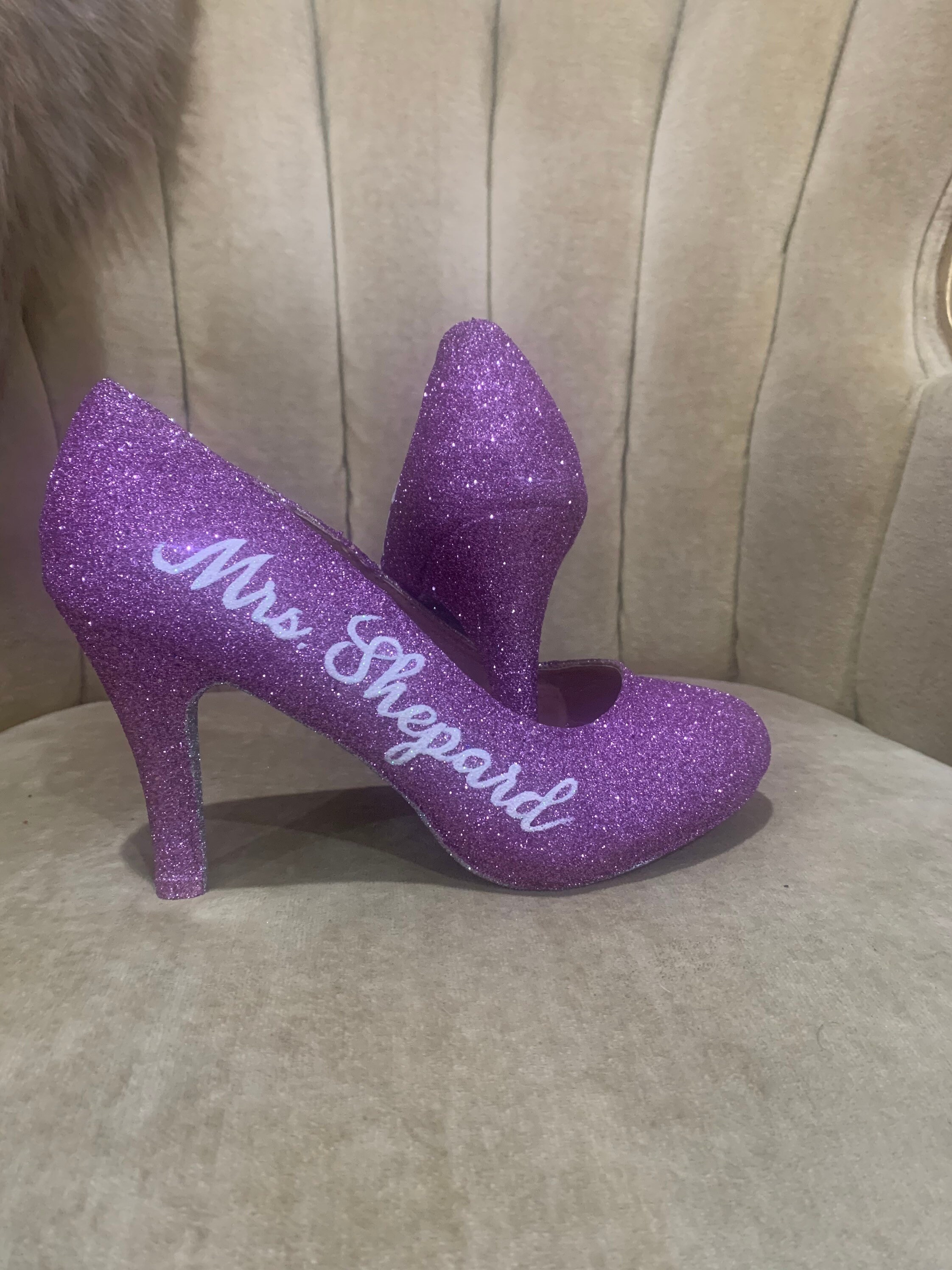 Dark Purple Sparkly High Heels