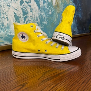 Authentic Converse in Yellow Glitter. Custom-made to Order. High Top or ...
