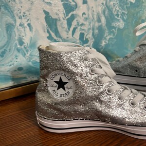 Silver Glitter Converse All Stars: Custom Sneakers - Etsy