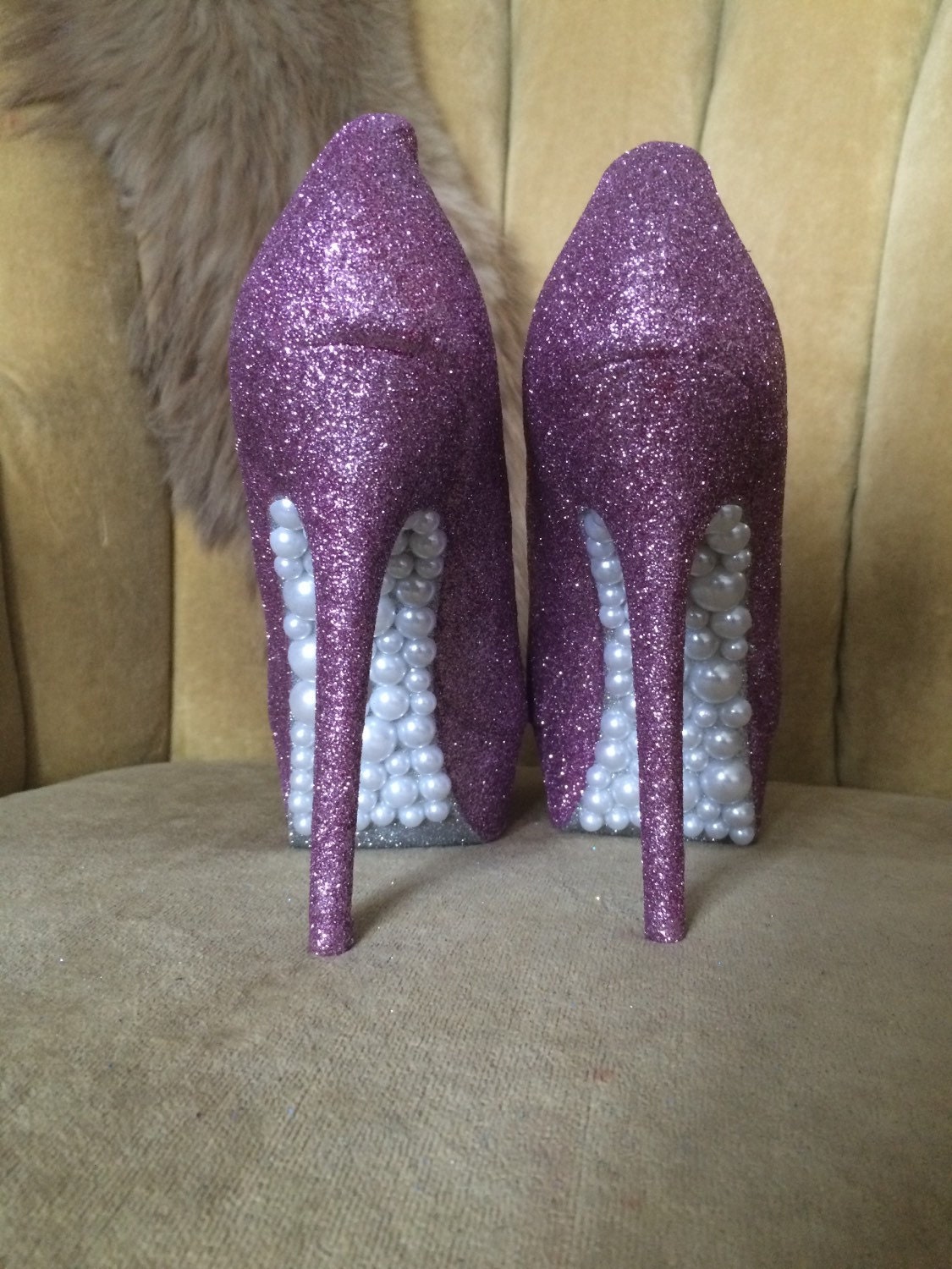 Dark Purple Sparkly High Heels