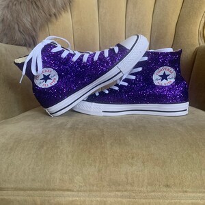 Authentic Converse All Stars in Purple Glitter. Custom Made to Order in ...