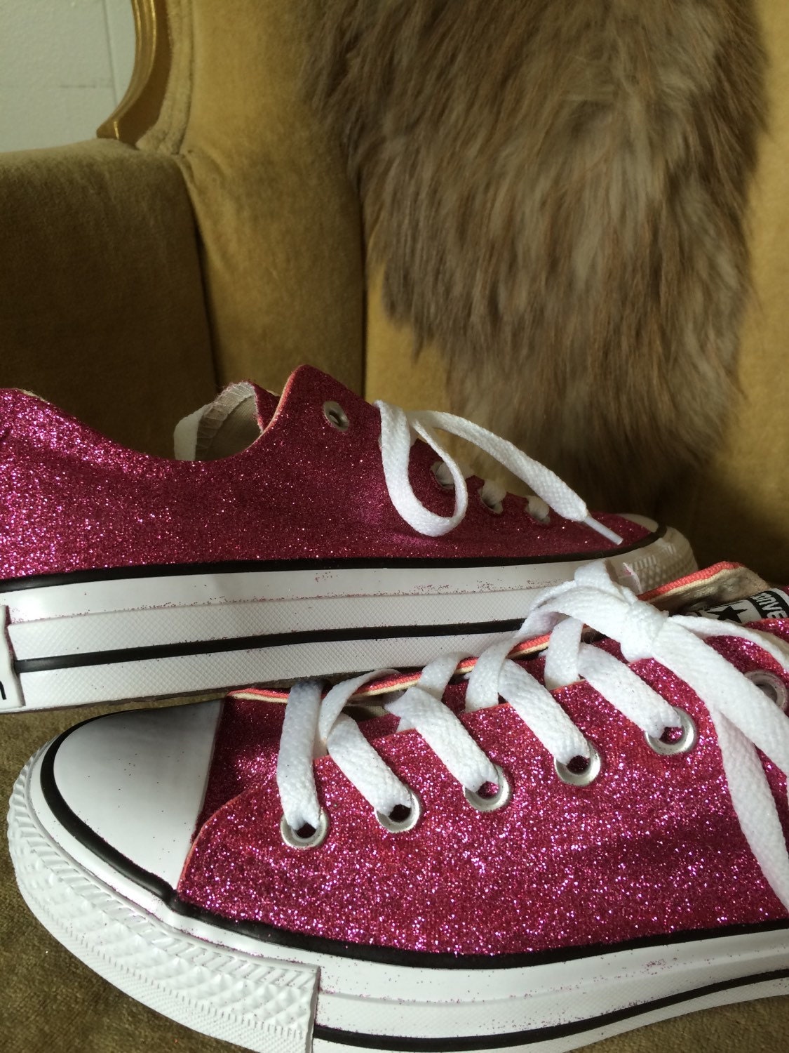 Authentic Converse All Stars in Pink Glitter. Custom Made to Order in ...
