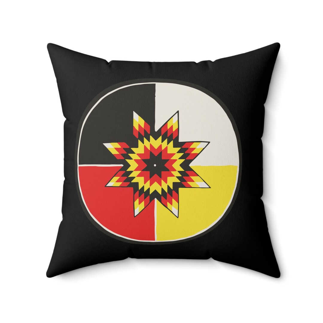 Medicine Wheel Mandala Pillow Original Art Pillow Native American Throw ...
