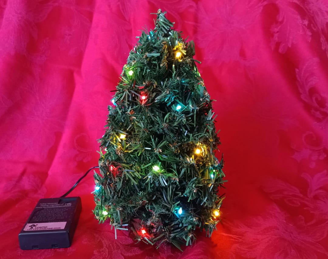 Miniature Lighted Christmas Tree: 8.5" Tabletop Holiday Decor - Etsy