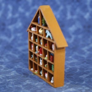 Dollhouse Advent Calendar Christmas Miniature 1:12 Scale Wood Micro ...