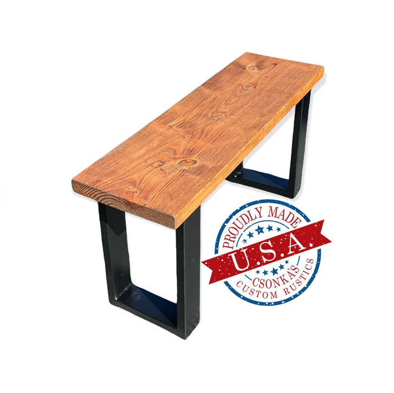 Wood Bench With Tubing Legs Entryway Bench Rustic Bench - Etsy