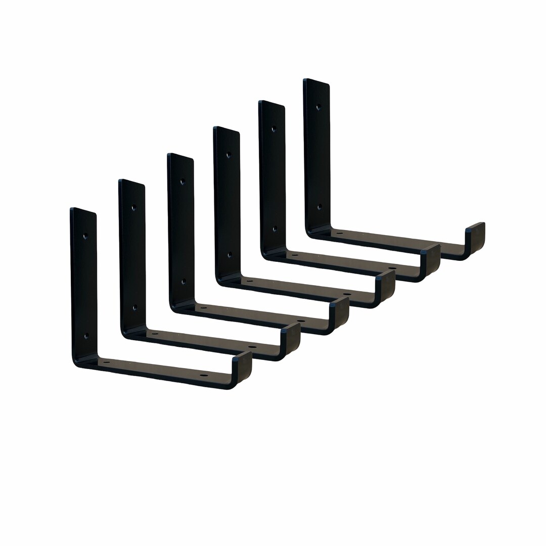 6 Pack Hook Shelf Brackets, J Bracket, Shelf Bracket, Floating Shelf ...