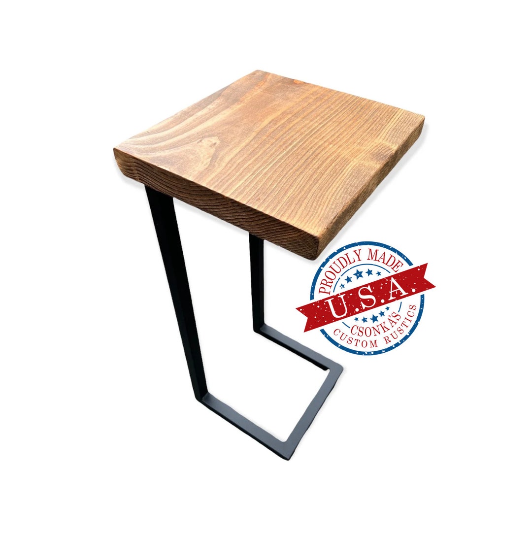 C Style Side Table, Rustic Wood, Console Table Leg, Sofa Table Leg ...