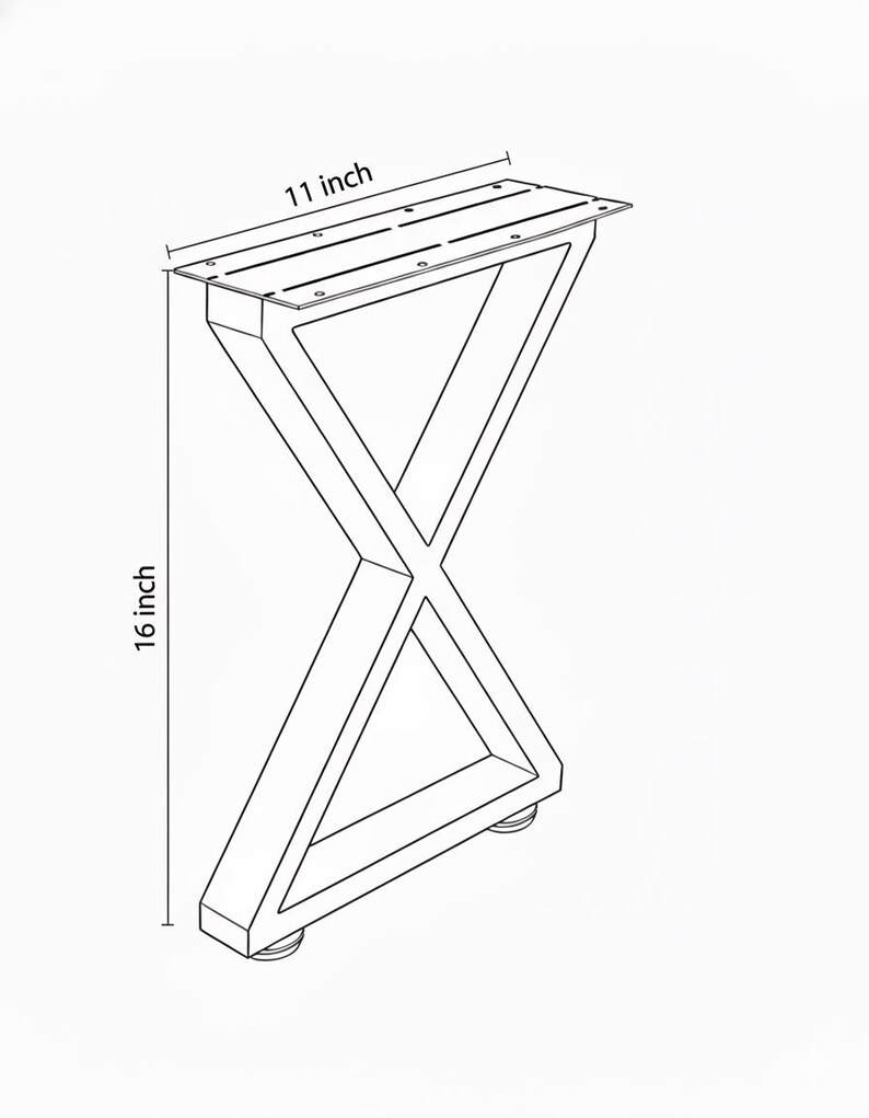 Set of 16" Black Bench Legs, X Frame Table Legs, Metal Bench Base ...