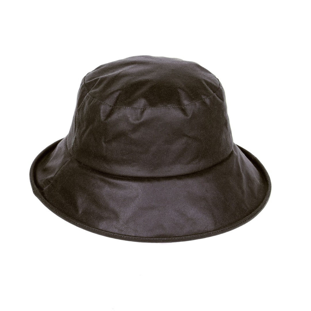 British Waxed Cotton Ladies Bucket Bush Hat Downbrim Style Water ...