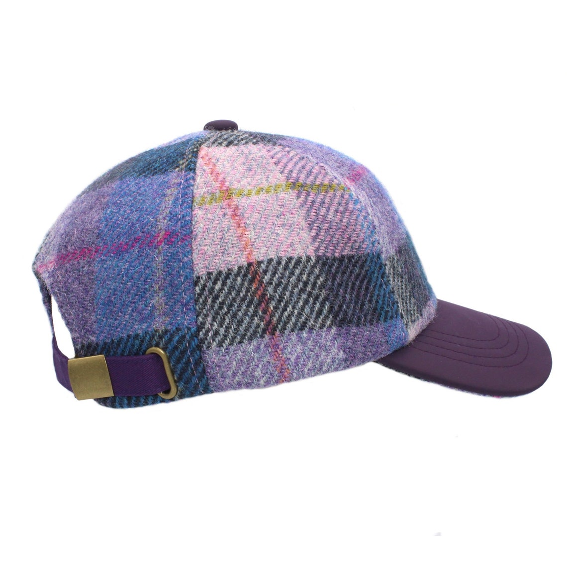 Genuine Harris Tweed Baseball Cap Faux Leather Peak Adjustable | Etsy