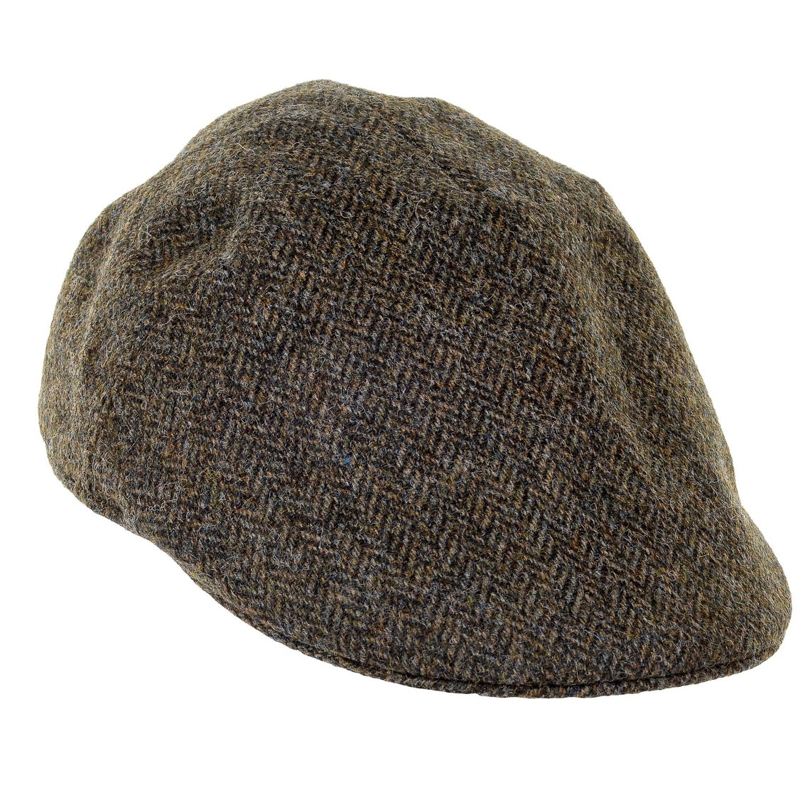 British Wool Tweed Duckbill Cap Duckbill Shape Satin Lining Lightweight ...