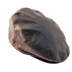 British Waxed Cotton Flat Cap Deep Back Water Resistant Check Lining ...