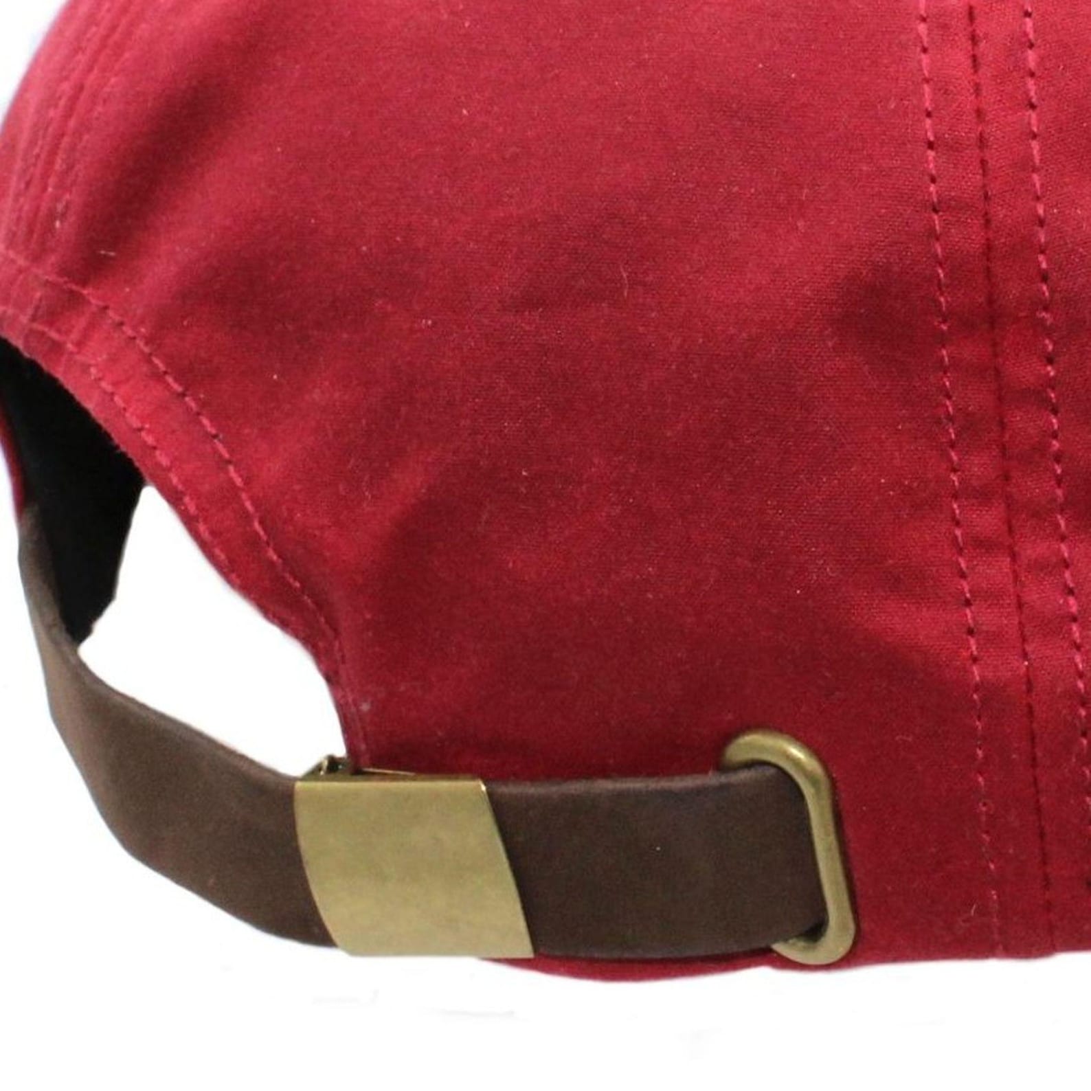 British Waxed Cotton Baseball Cap Genuine Leather Peak Adjustable Strap ...