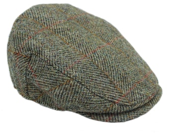 Genuine Harris Tweed Flat Cap Deep Back Satin Lining Classic Style ...