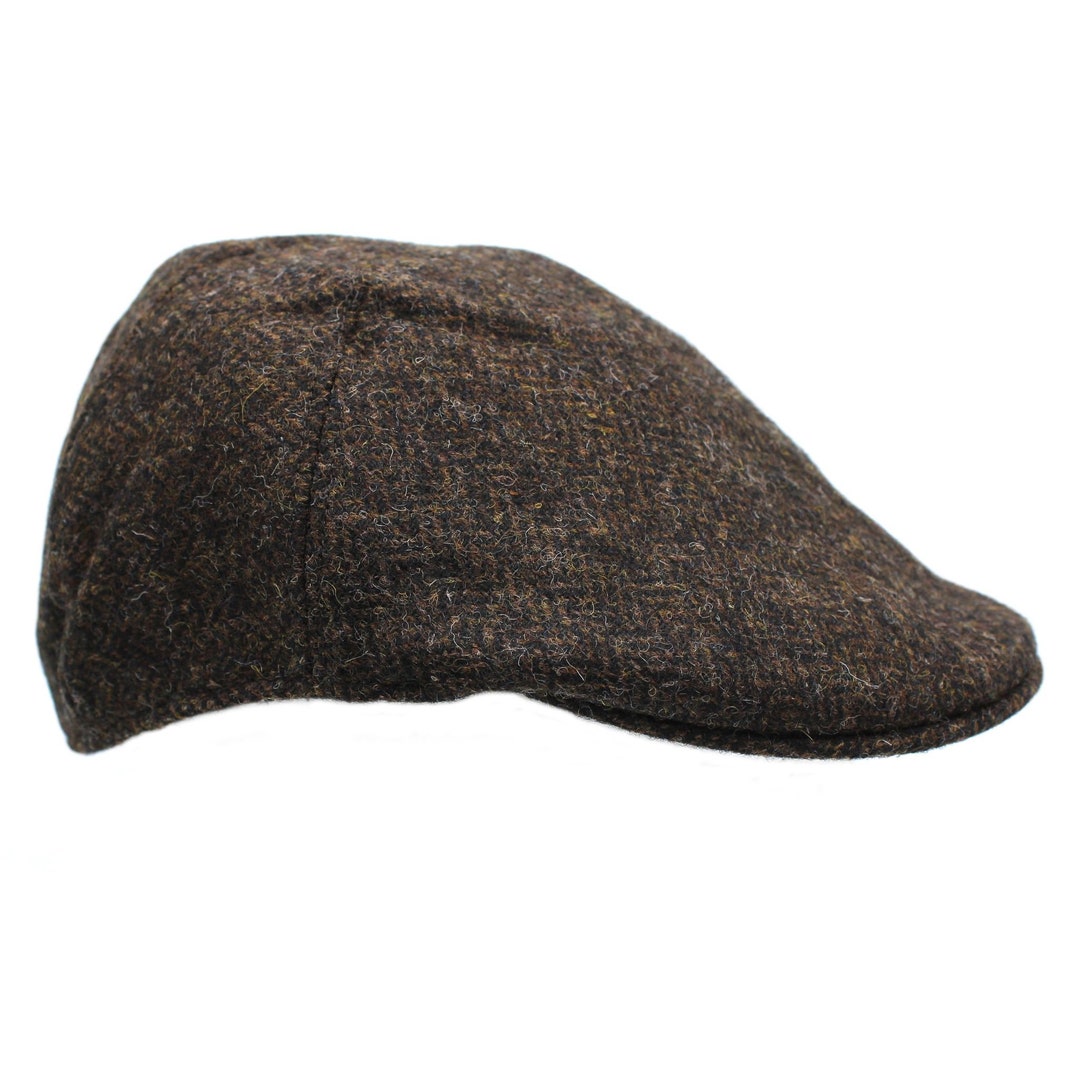 British Wool Tweed Duckbill Cap Duckbill Shape Satin Lining Lightweight ...