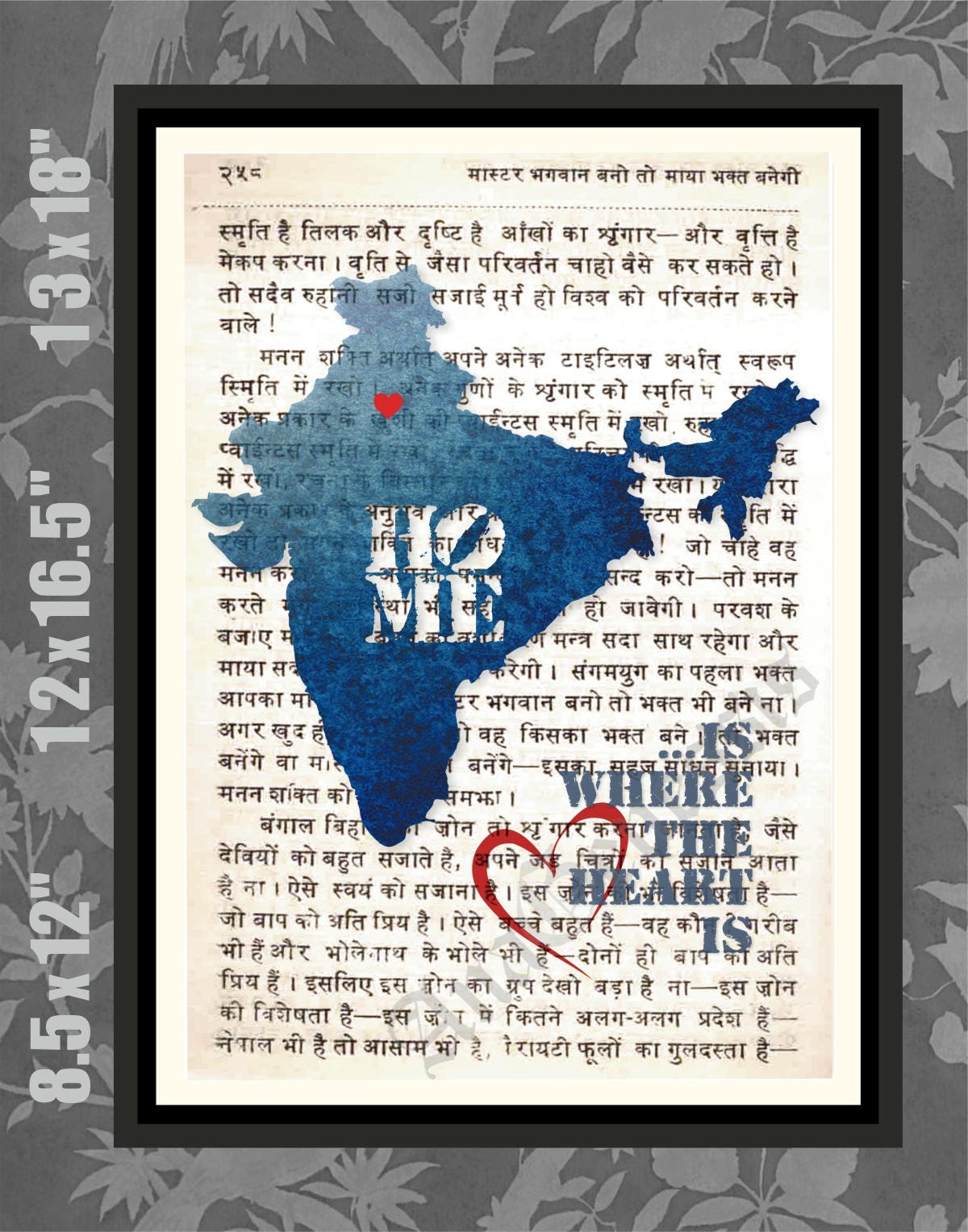 Map of India Hindi Script Bhagvath Gita India Print India | Etsy