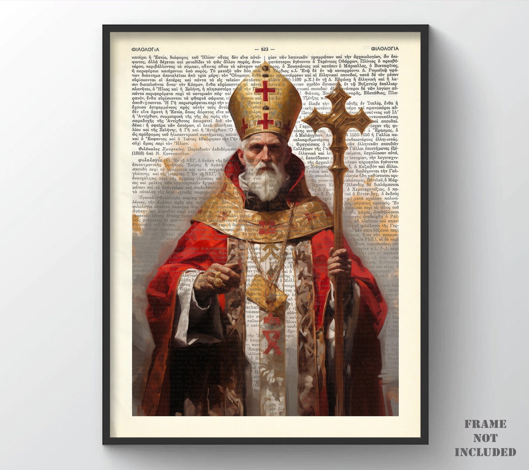 Real Santa Claus Print Saint Nicholas Poster St Nick Decor Gift ...
