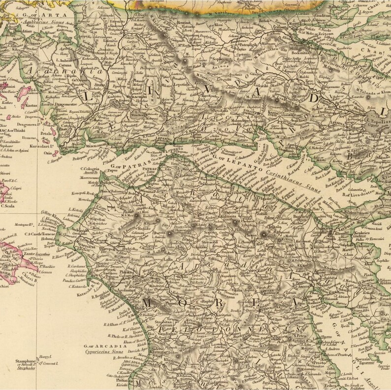 Greece 1832, Free After 1821 War of Independence, Greek History Print ...