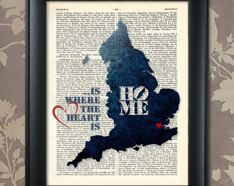 England Map, Map of England, England Print, England Wall Art, England ...