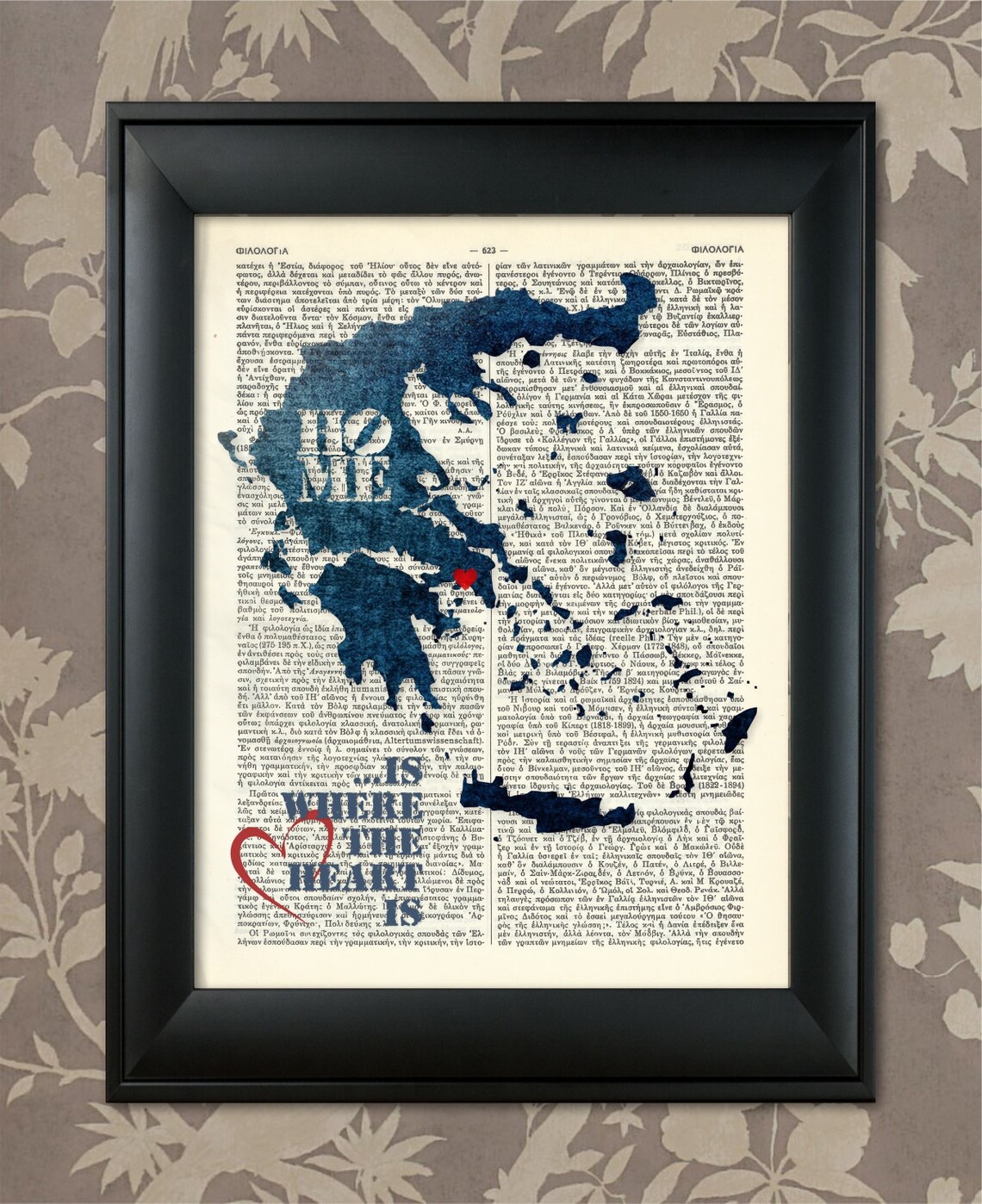 Greece Art Print, Greece Print, Greece Map Art, Greece Wall Art, Greece ...