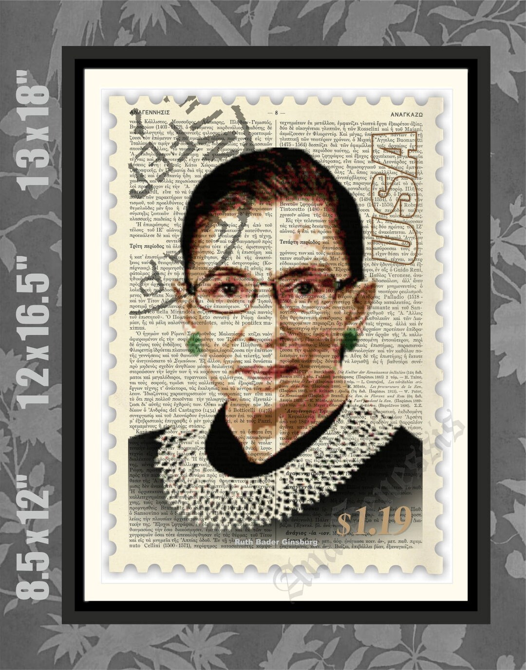 Ruth Bader Ginsburg, STAMP, Ruth Bader Print, Ruth Bader Art, Ruth ...