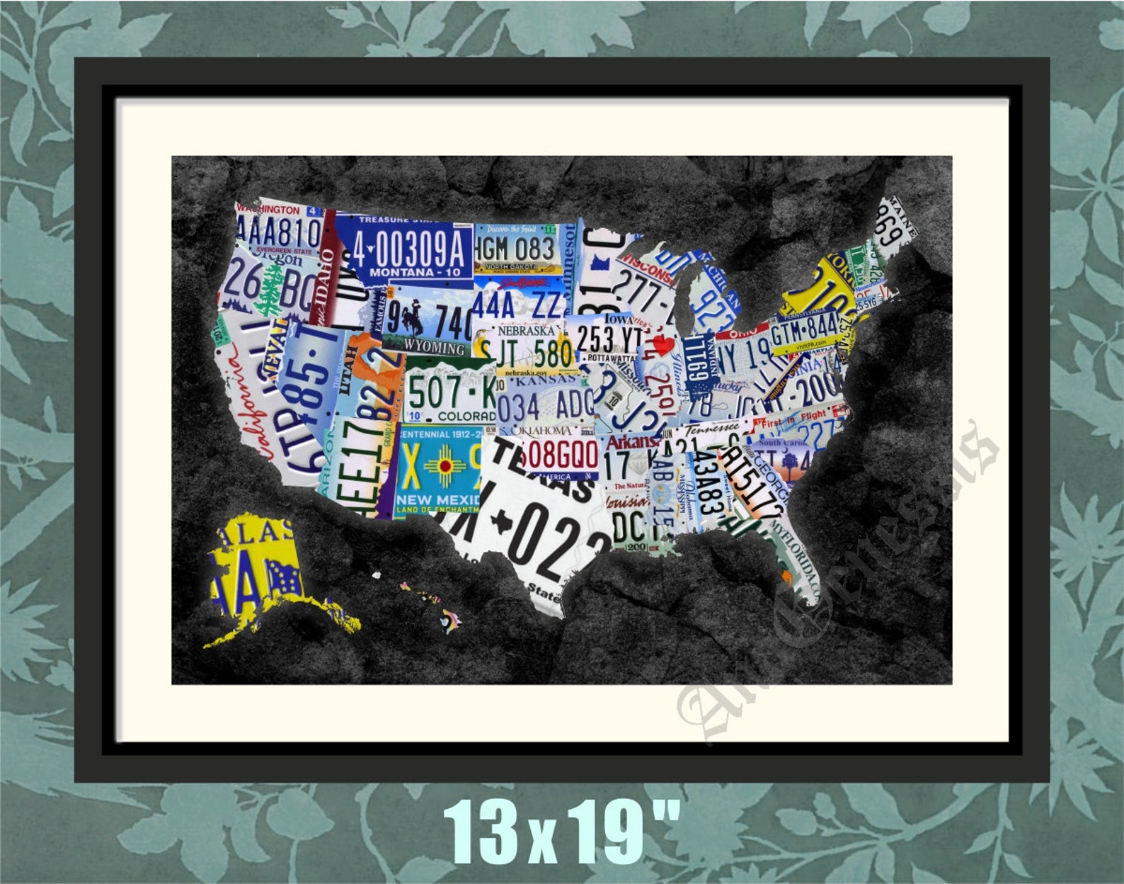 US License Plate Map All States License Plates Print | Etsy