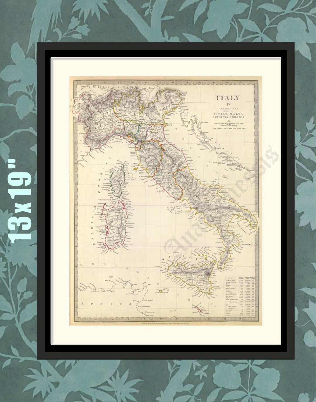 Italy 1840, Before Unification of the Various States, Italian History ...